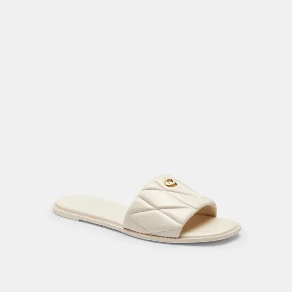 COACH Holly Quilted Sandal - Chalk