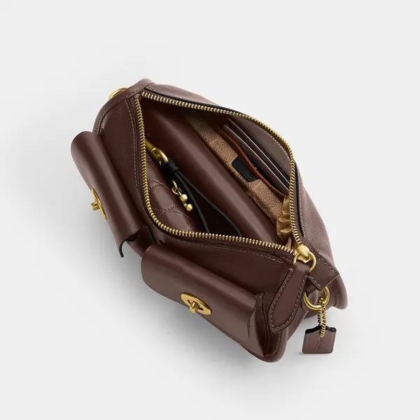 COACH Twin Turnlock Waverly Bag - Brass/maple