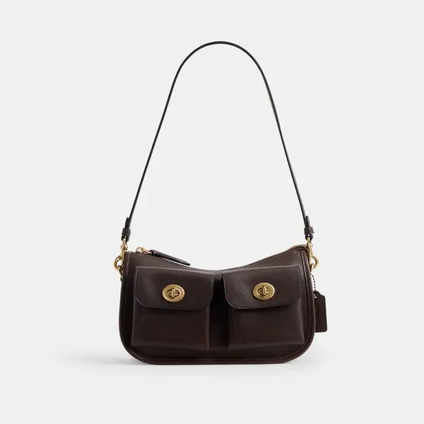 COACH Twin Turnlock Waverly Bag - Brass/maple