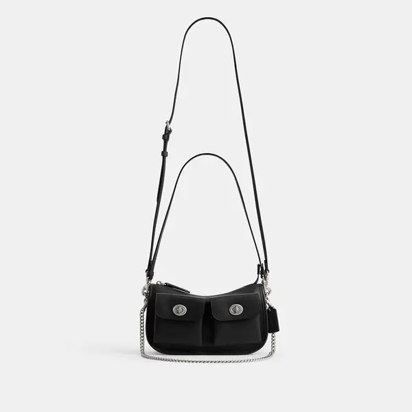 COACH Twin Turnlock Waverly Bag - Silver/black