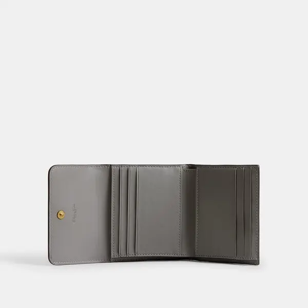 COACH Mila Small Flap Wallet With Heart Print - Brass/silver Black Multi