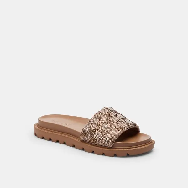 COACH Brynn Slide Sandal In Signature Jacquard