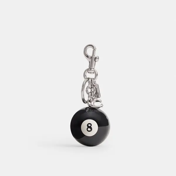 COACH Eight Ball Charm - Silver/black