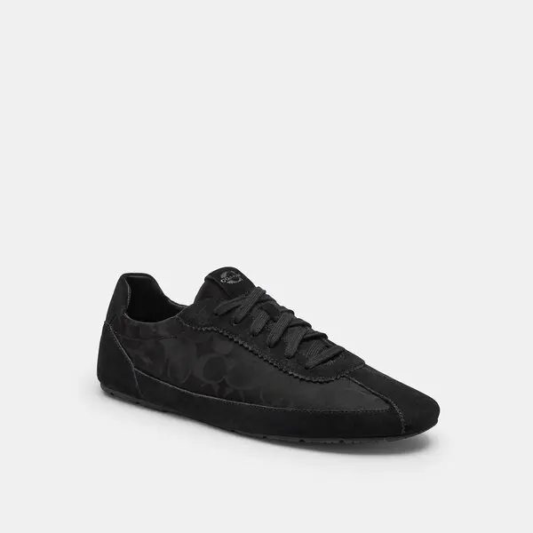 COACH Soft Sneaker In Signature Nylon And Suede - Black