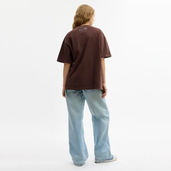 COACH Hardware Relaxed T-shirt In Organic Cotton - Brown