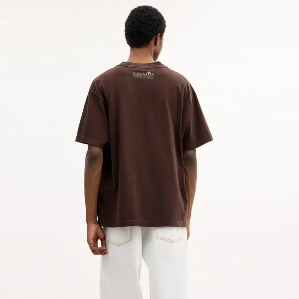 COACH Hardware Relaxed T-shirt In Organic Cotton - Brown