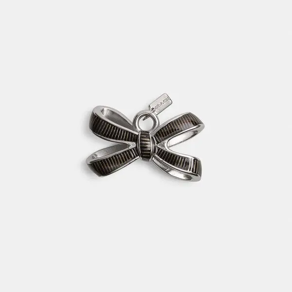 COACH Bow Shoelace Charm - Silver/black