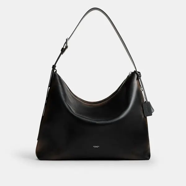 COACH Mott Messenger Bag In Leather - Black/light Tan