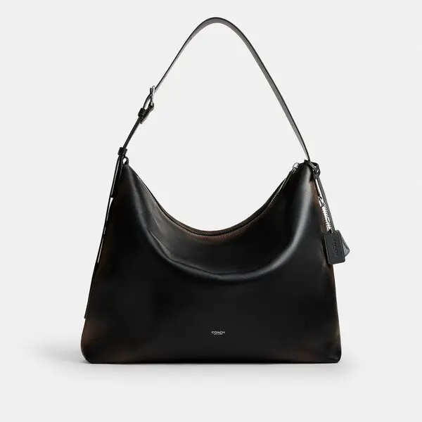 COACH Mott Messenger Bag In Loved Leather - Black/light Tan