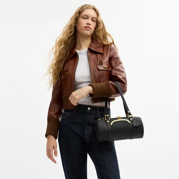 COACH Kisslock Barrel Bag 28 - Brass/black