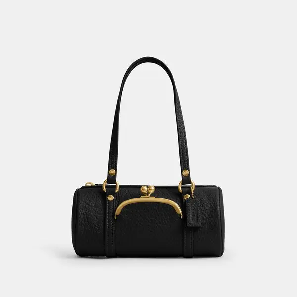 COACH Kisslock Barrel Bag 28 - Brass/black