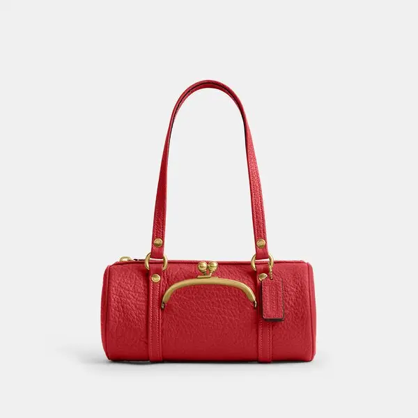 COACH Kisslock Barrel Bag 28 - Brass/poppy