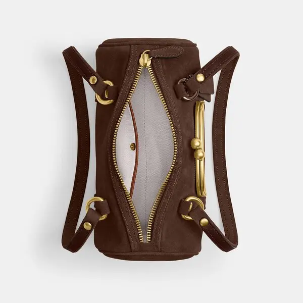 COACH Kisslock Barrel Bag 28 - Brass/dark Chocolate