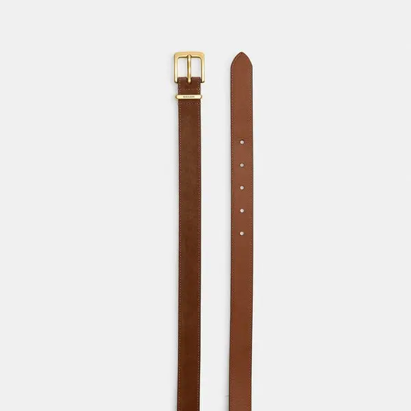 COACH Harness Hasp Buckle Belt - Brass/warm Brown
