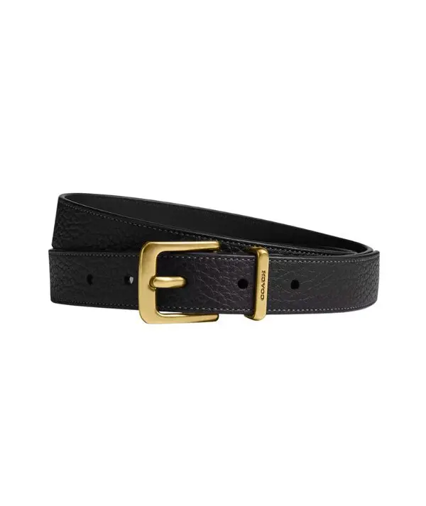 COACH Harness Hasp Buckle Belt - Brass/black