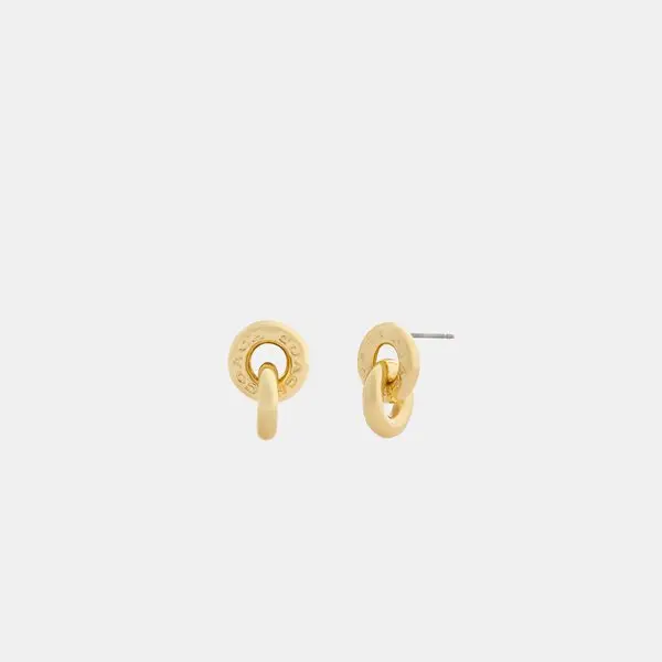 COACH Interlock Drop Earrings - Gold