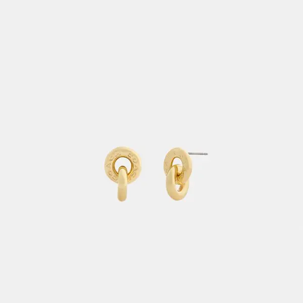COACH Interlock Drop Earrings - Gold