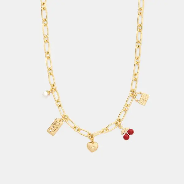 COACH Charm Necklace - Gold/multi