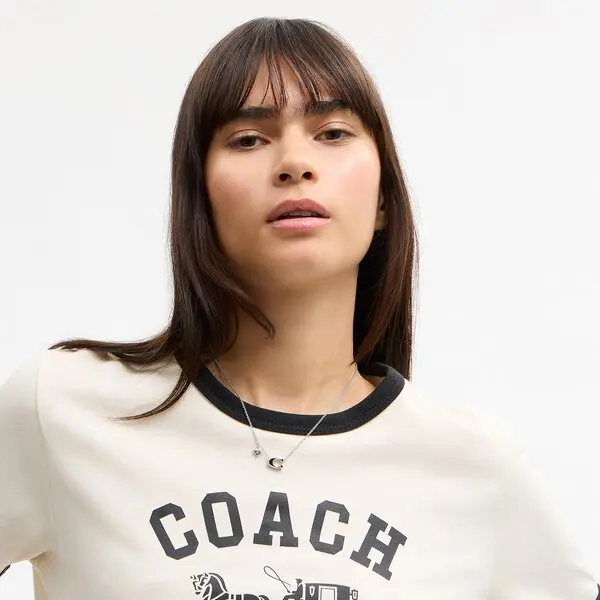 COACH Signature Heart Charm Pendant Necklace