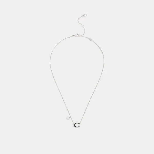 COACH Signature Heart Charm Pendant Necklace