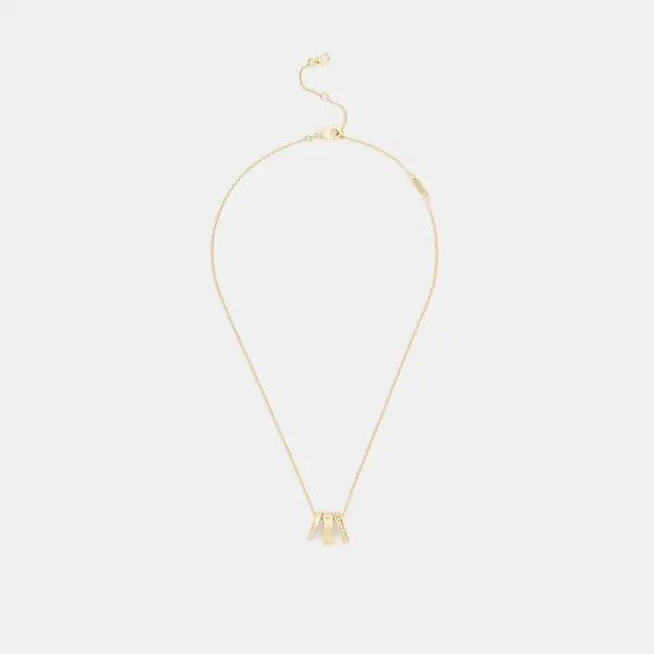 COACH Signature C Rondelle Necklace - Gold