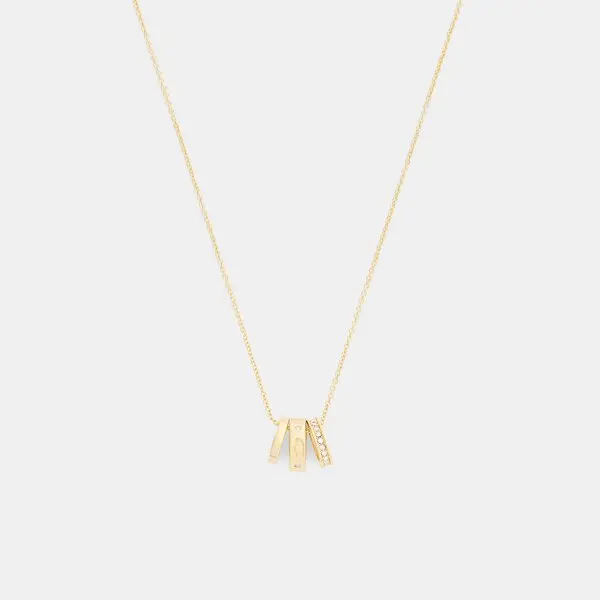 COACH Signature C Rondelle Necklace - Gold