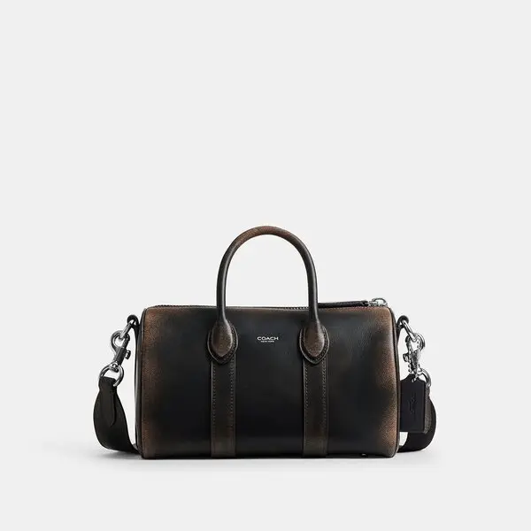 COACH Compass Bag 25 In Loved Leather - Black/light Tan