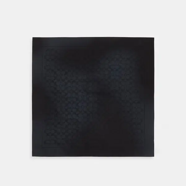 COACH Textured Signature Print Bandana - Black