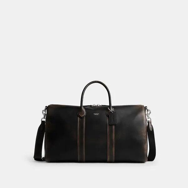 COACH Compass Bag 45 In Leather - Black/light Tan