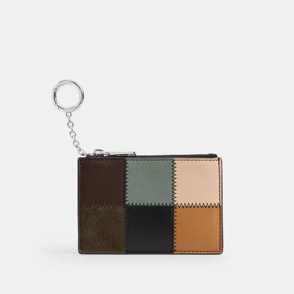 COACHTOPIA Zip Card Case With Key Ring In Upcrafted Suede And Upcrafted Leather - Multi 4