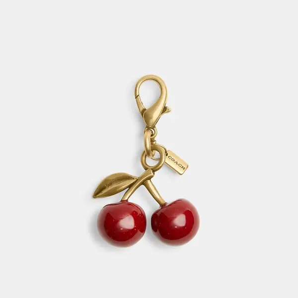 COACH Cherry Charm - Brass/red Apple