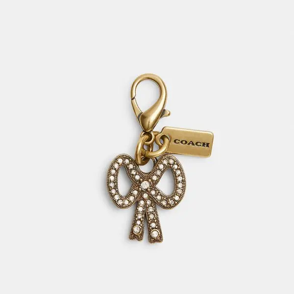 COACH Crystal Bow Charm - Brass/multi