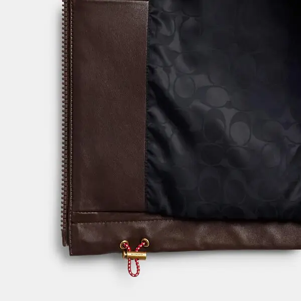 COACH Leather Windbreaker