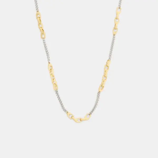 COACH Linked C Chain Necklace - Gold/silver