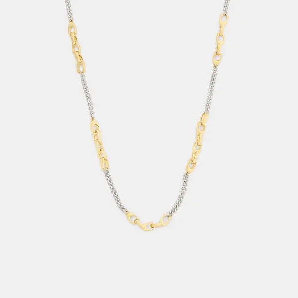 COACH Linked C Chain Necklace - Gold/silver