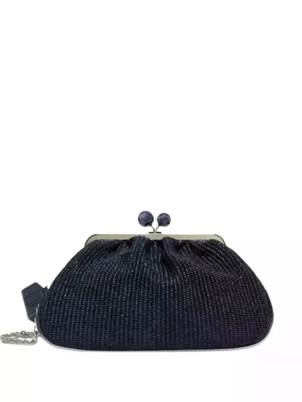 Max Mara Medium Pasticcino Bead-embellished Clutch - Blue