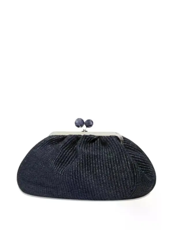 Max Mara Medium Pasticcino Bead-embellished Clutch - Blue