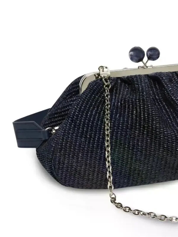 Max Mara Medium Pasticcino Bead-embellished Clutch - Blue
