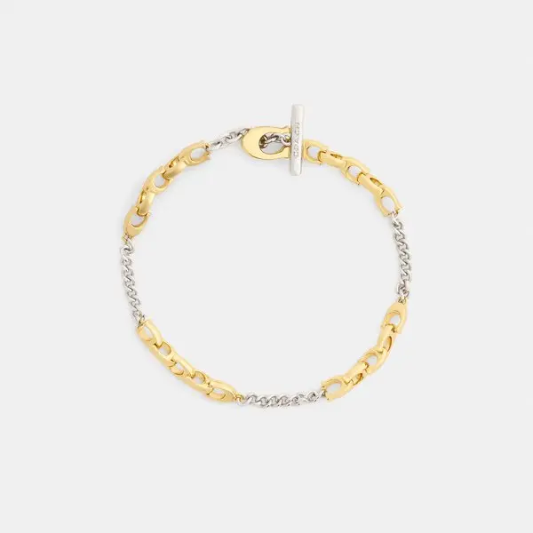 COACH Mixed Metal Link Chain Bracelet