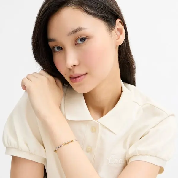 COACH Mixed Metal Link Chain Bracelet