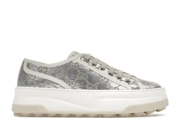 Gucci Gg Metallic Sneakers - Silver
