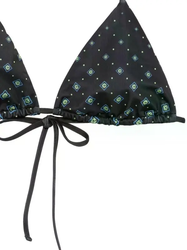 Casablanca Monogram Triangle Bikini Top