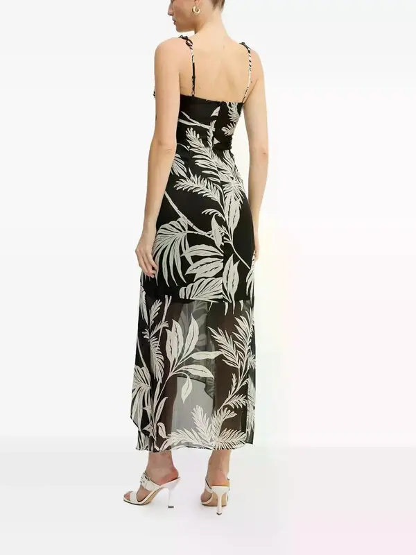 Guess Floral-pattern Midi Dress With Chain Straps