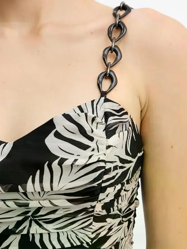 Guess Floral-pattern Midi Dress With Chain Straps