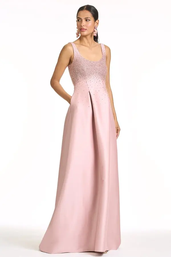 Sachin & Babi Embellished Empire Waist Ball Gown
