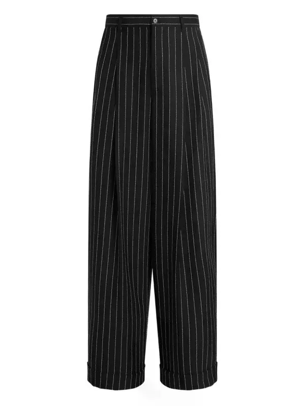 Dolce & Gabbana Chalk-stripe Trousers - Black