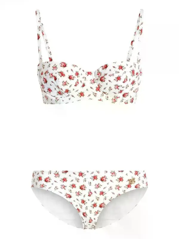 Dolce & Gabbana Floral-print Bikini - White