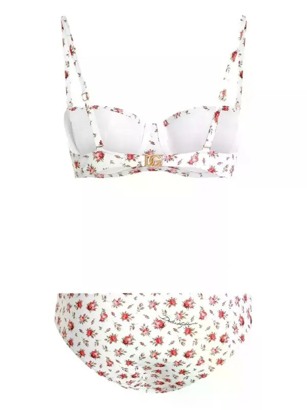 Dolce & Gabbana Floral-print Bikini - White