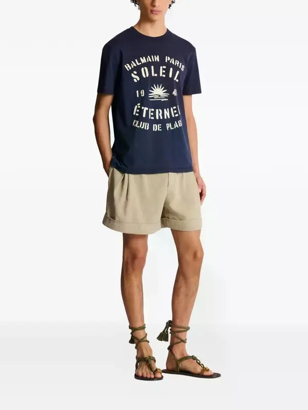 Balmain Short-sleeve Crew-neck T-shirt - Blue