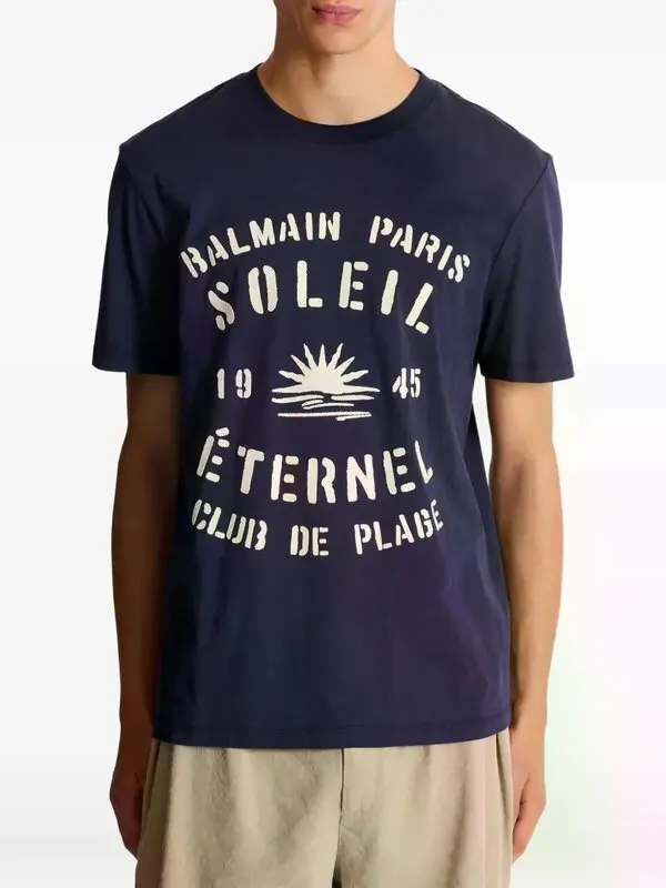 Balmain Short-sleeve Crew-neck T-shirt - Blue
